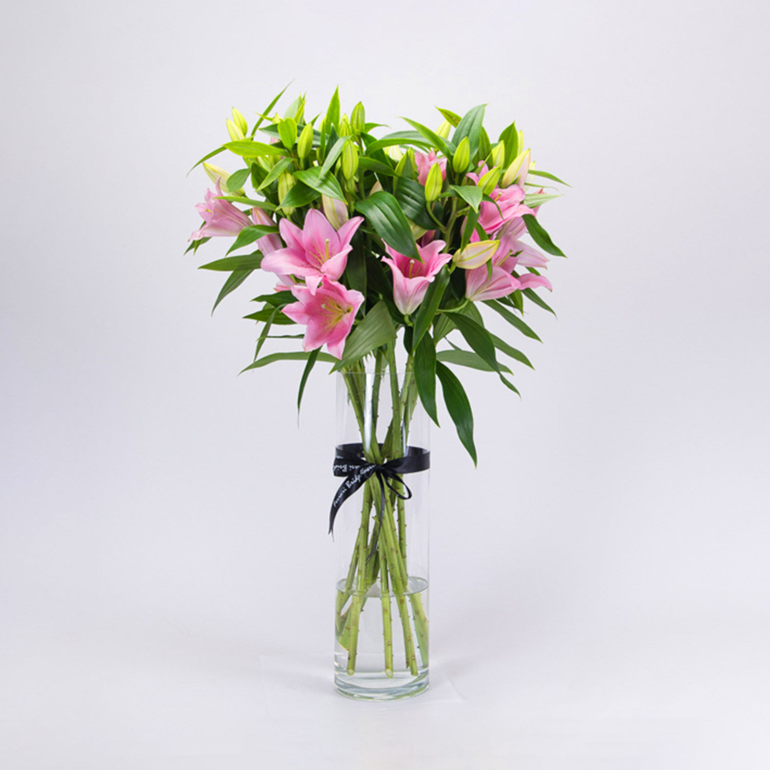 Online Serene Pink Oriental Lilies Vase Arrangement Gift Delivery in ...