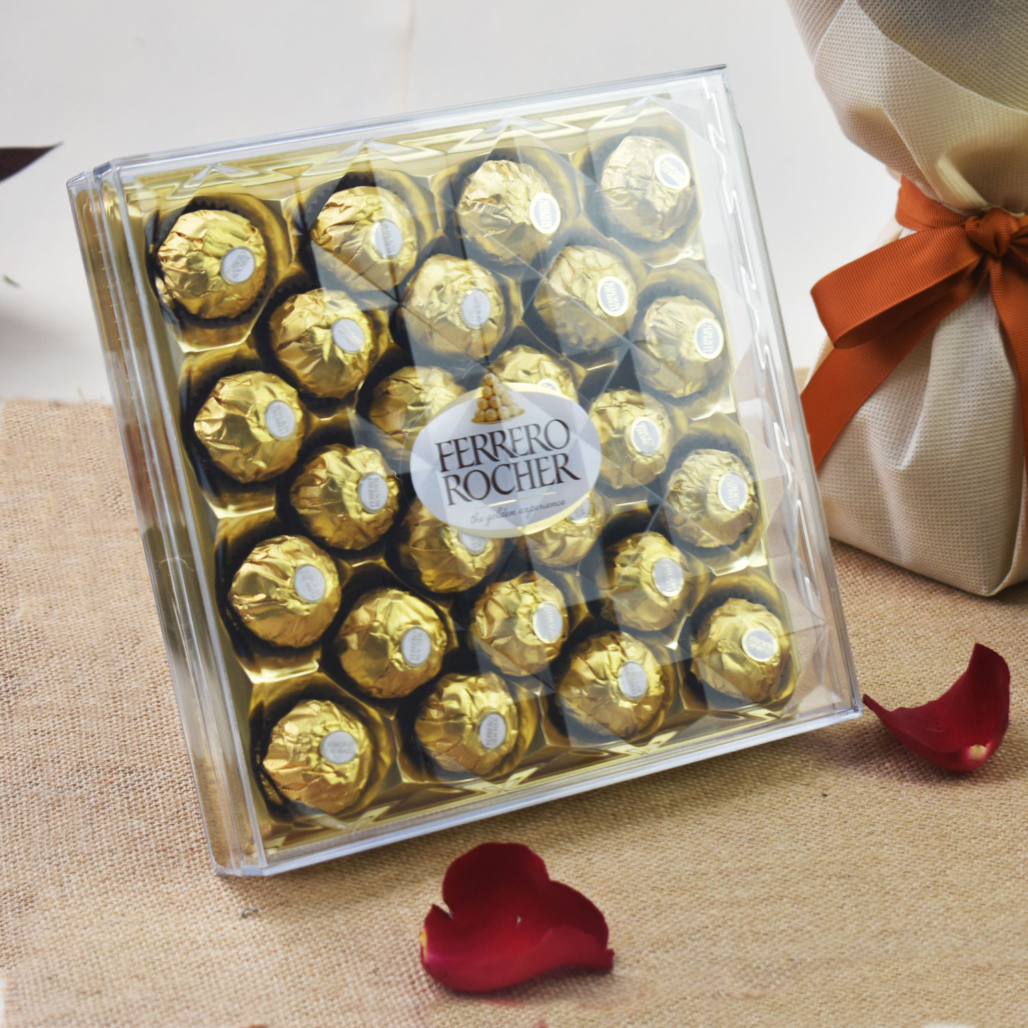 Online Half Kg Cake With 24 Pcs Ferrero And 3 Roses Bouquet Gift ...
