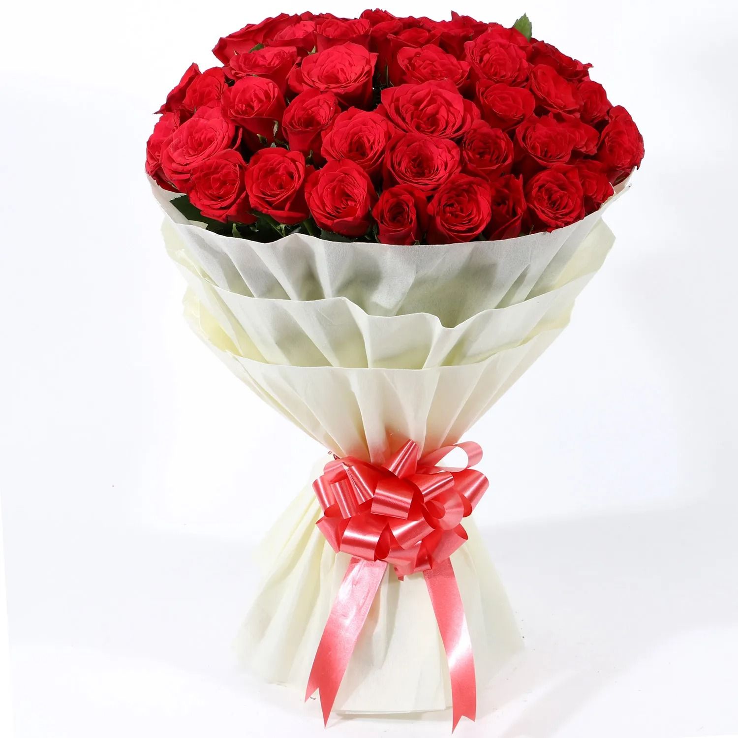 Online Majestic 50 Red Roses Bouquet Gift Delivery in India - Fnp.ae