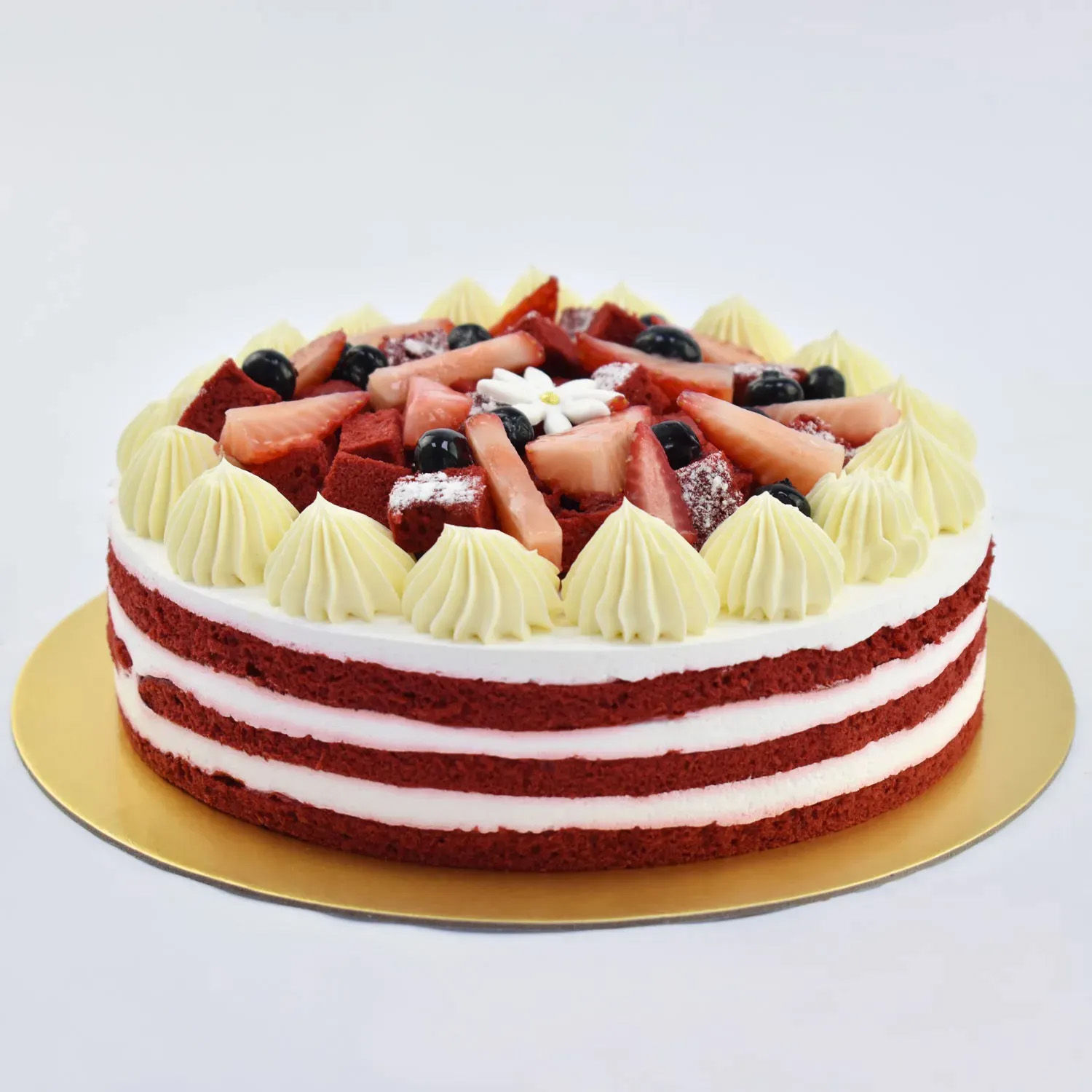 Online Red Velvet Cake With Fresh Fruit 8 Portion Gift Delivery in ...