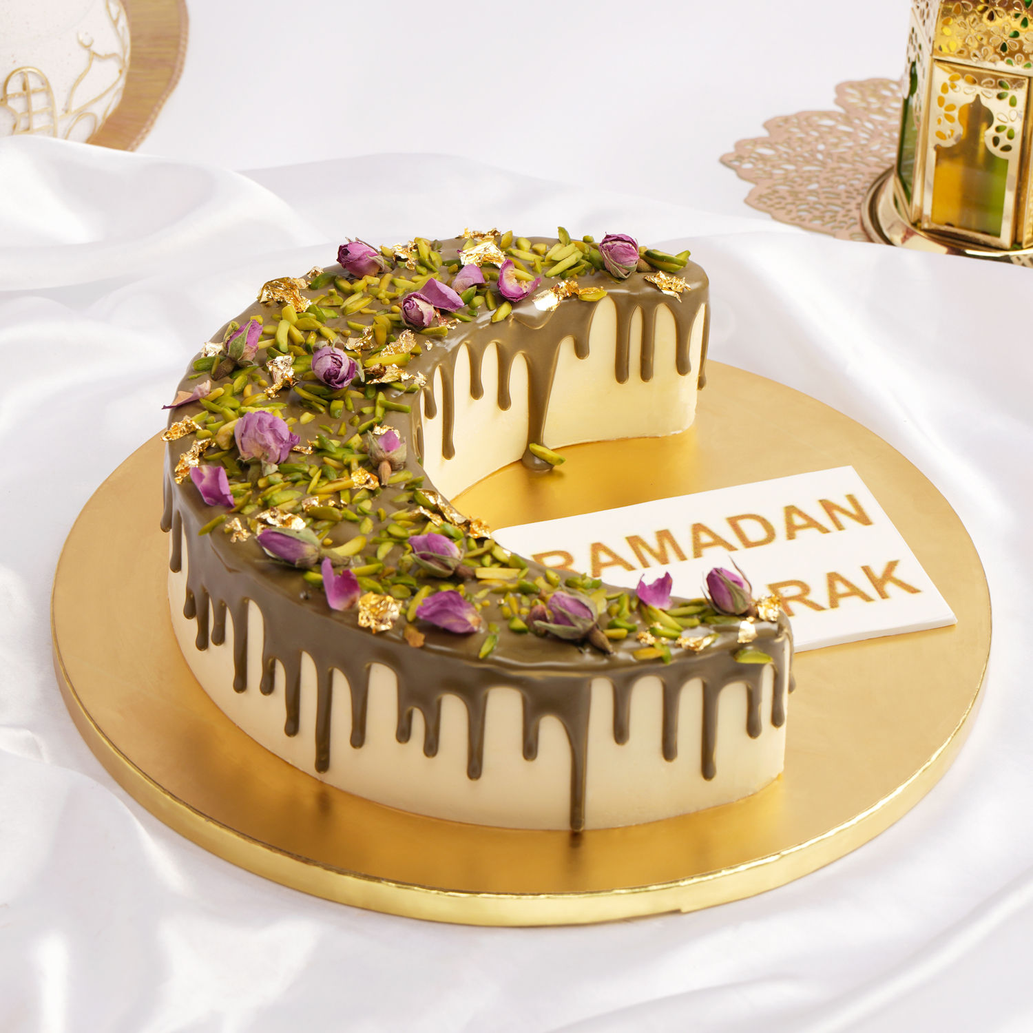Online Pistachio Saffron Crescent Moon Cake Gift Delivery in Kuwait ...