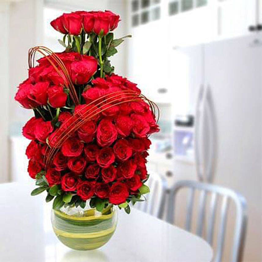 Order Red Roses in Fishbowl Online | Same-Day Delivery UAE - Fnp.ae