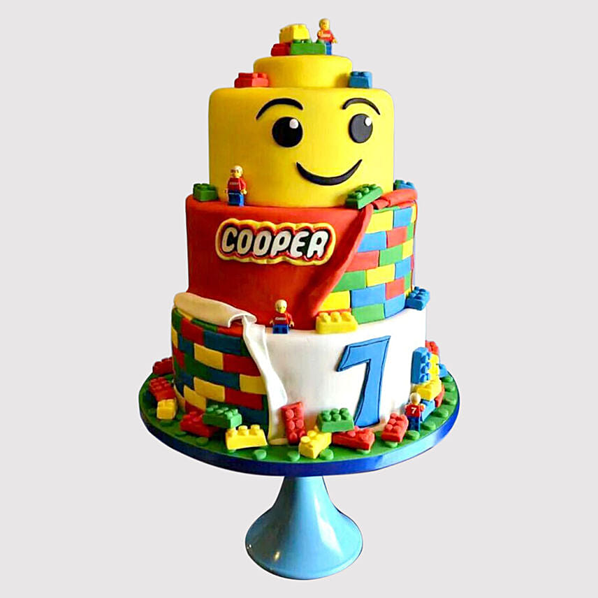 Online 3 Tier Lego Vanilla Cake Gift Delivery in UAE - FNP