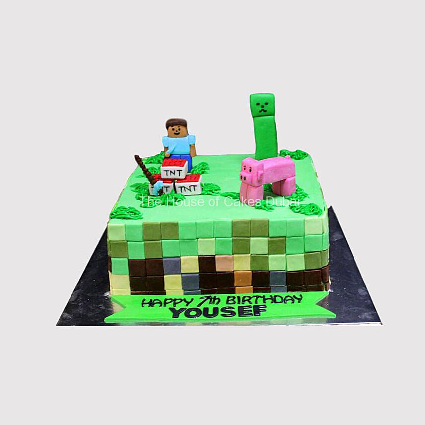 Online Minecraft Character Steve Chocolate Cake Gift Delivery in UAE - FNP