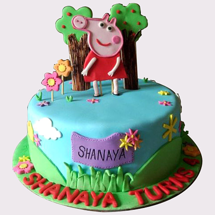 Order Peppa Pig Themed Fodant Vanilla Cake Online | Same-Day Delivery ...