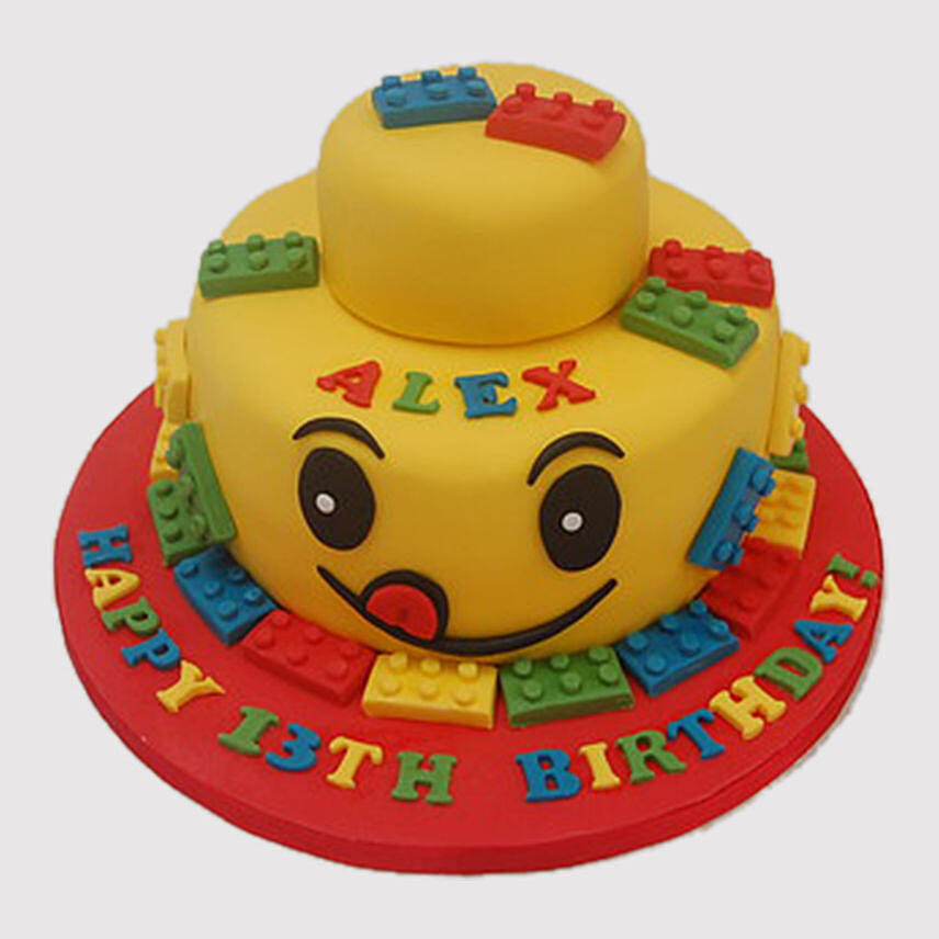 Online Yellow Lego Piece Chocolate Cake Gift Delivery in UAE - FNP
