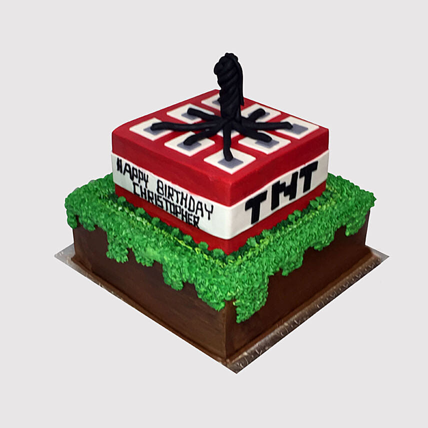 Order Minecraft TNT 2 Layered Chocolate Cake Online | Same-Day Delivery ...