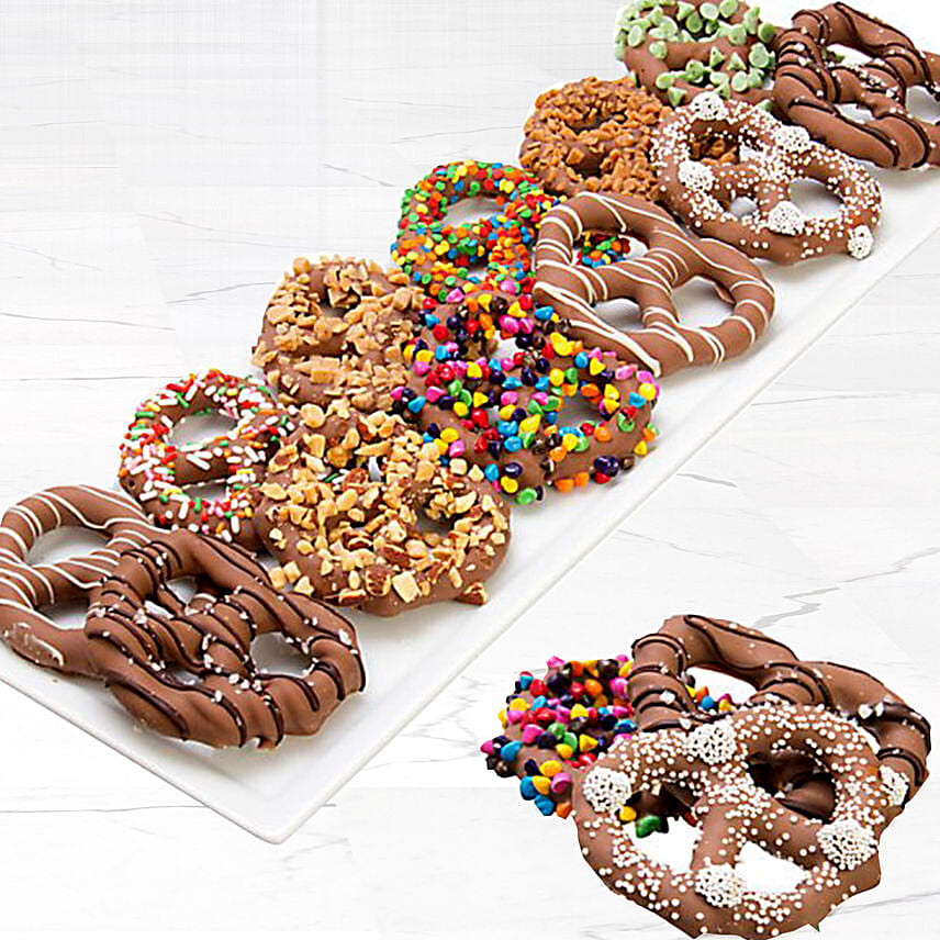 Online Belgian Chocolate Covered Pretzel Twists Gift Delivery in UAE - FNP