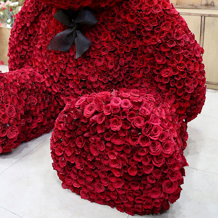 Order 1000 Red Roses Teddy Bear Online | Same-Day Delivery UAE - Fnp.ae