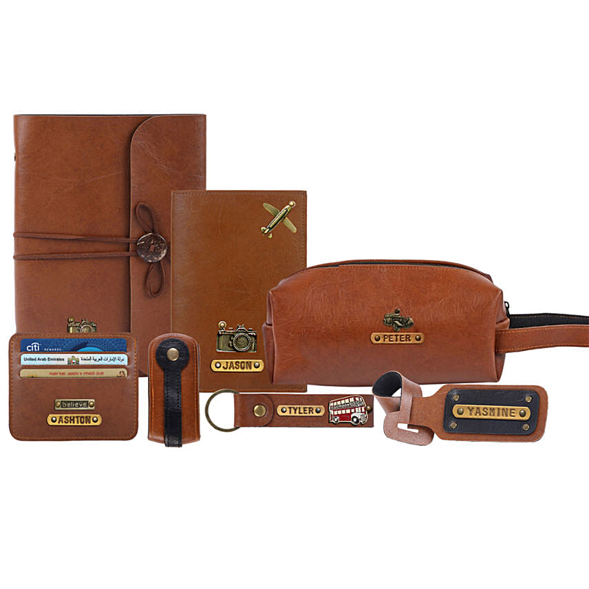 Order Classic Personalised Travel Hamper Brown Online | Same-Day ...