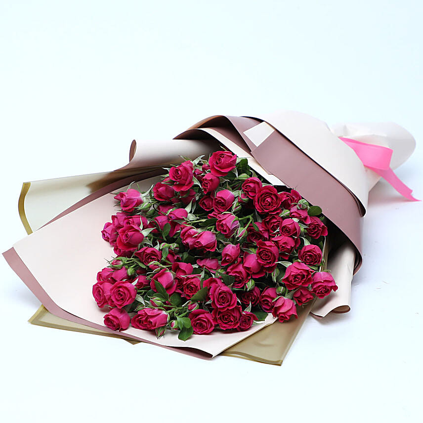 Online Dark Pink Spray Roses Bouquet Gift Delivery in UAE - FNP