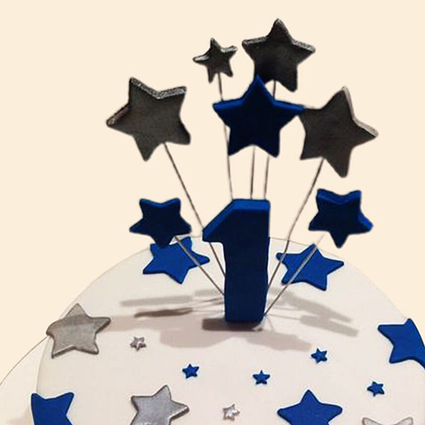 Online Starry 1st Birthday Chocolate Cake Gift Delivery in UAE - FNP