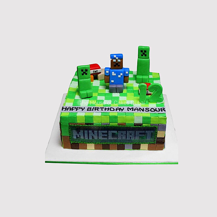 Order Minecraft Themed Fondant Red Velvet Cake Online | Same-Day ...