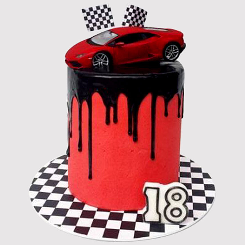 Online Race Car Red Velvet Cake Gift Delivery in UAE - FNP