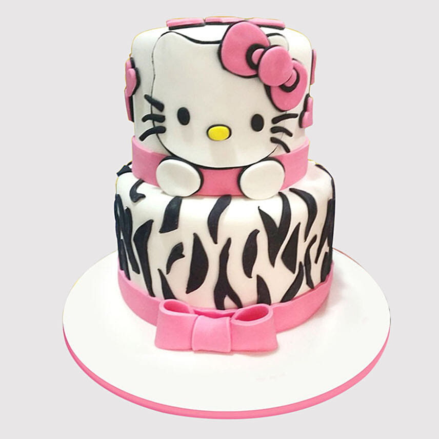 Online 2 Layer Hello Kitty Marble Cake Gift Delivery in UAE - FNP