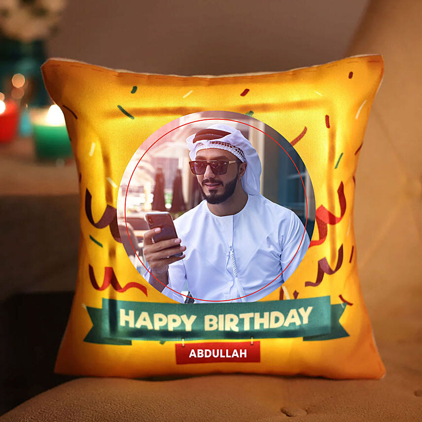 Online Birthday Personalized LED Cushion Gift Delivery in UAE - FNP