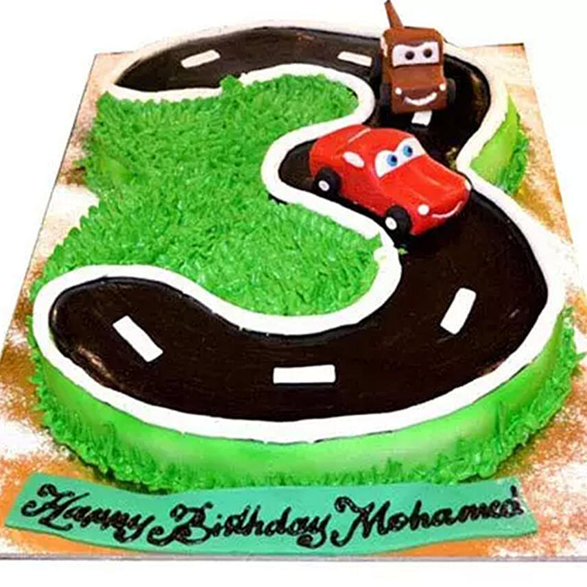 Online Mcqueen Number Cake Vanilla Gift Delivery in UAE - FNP