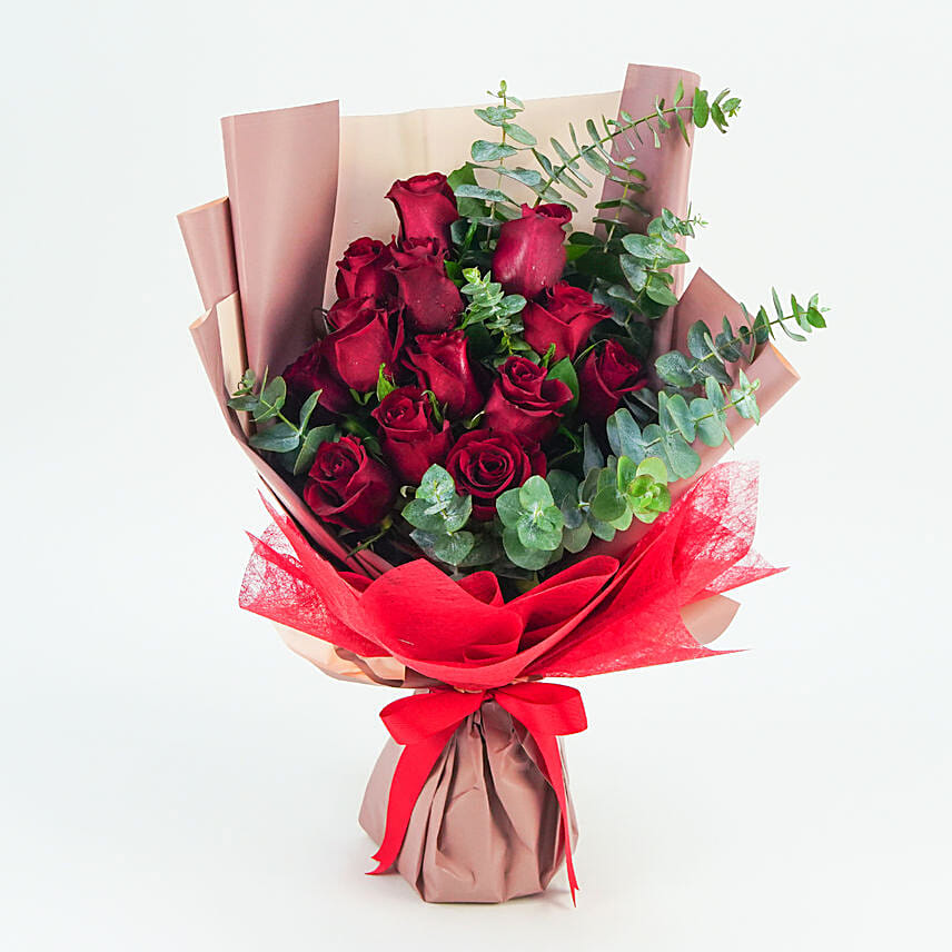 Order 13 Red Roses Bouquet Online | Same-Day Delivery UAE - Fnp.ae