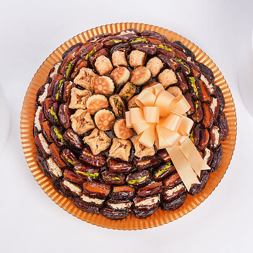 Online Mejdool Dates and Arabic Sweets Platter Gift Delivery in UAE - FNP