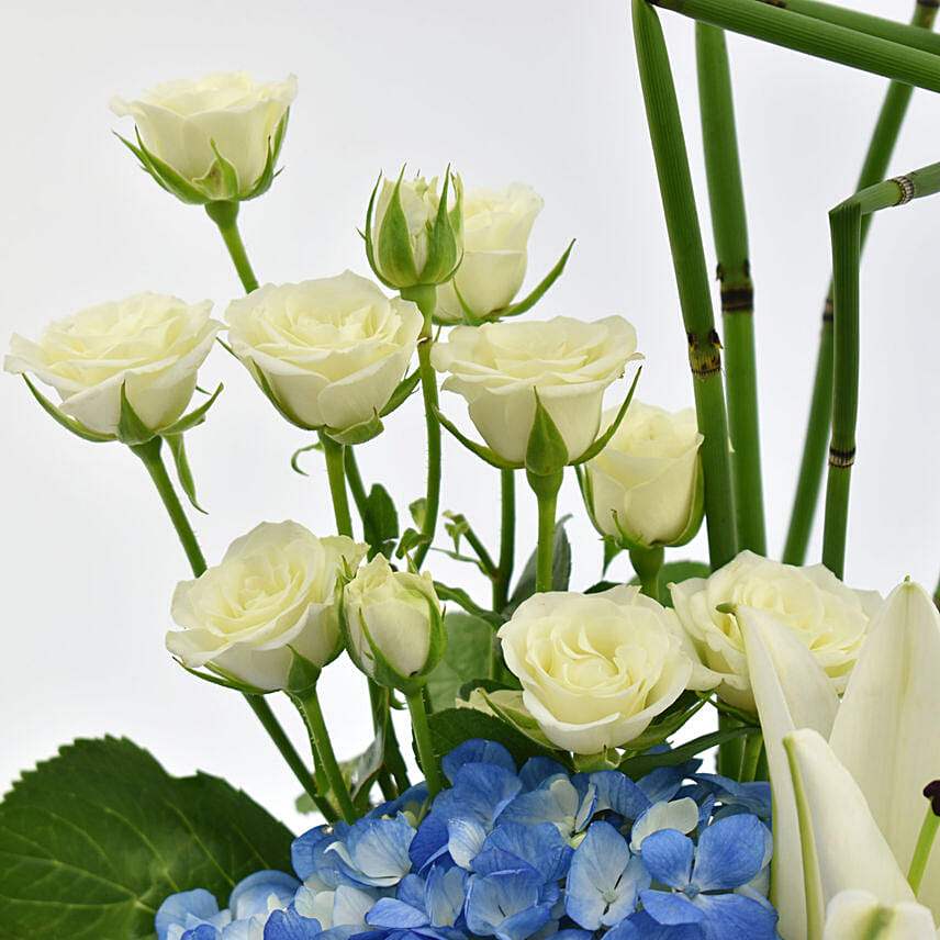Order Hydrangea and White Roses Arrangement Online | Same-Day Delivery ...