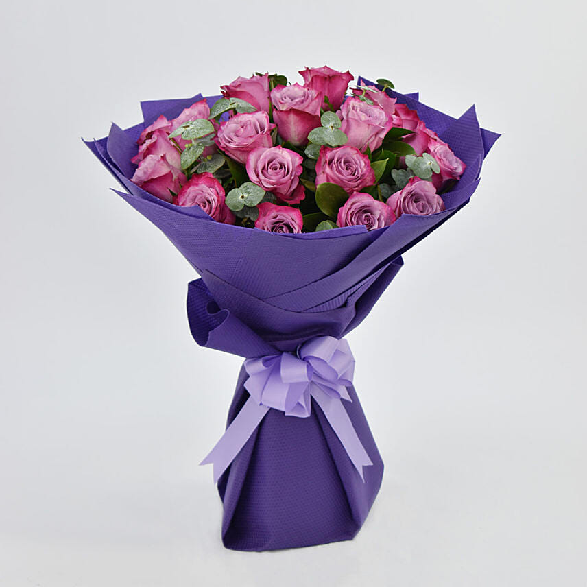 Order Eternal 20 Purple Rose Bouquet Online | Same-Day Delivery UAE ...