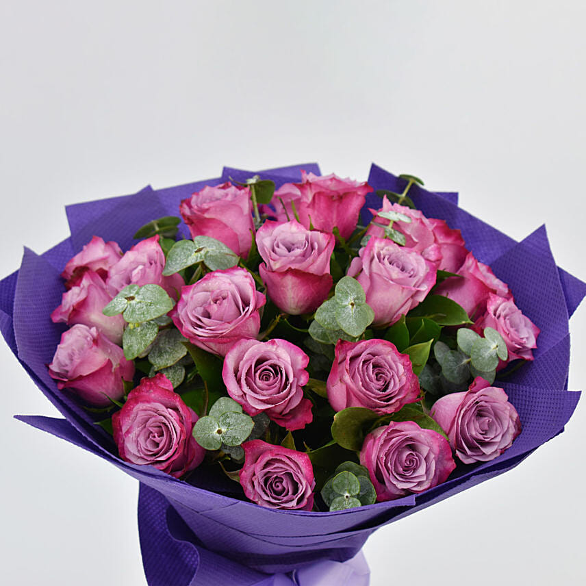 Order Eternal 20 Purple Rose Bouquet Online | Same-Day Delivery UAE ...