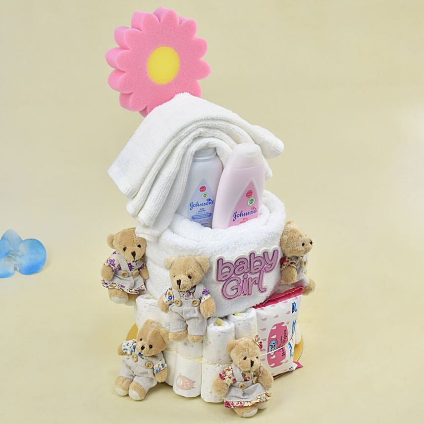 Order Baby Girl Happiness Diaper Bouquet Online | Same-Day Delivery UAE ...