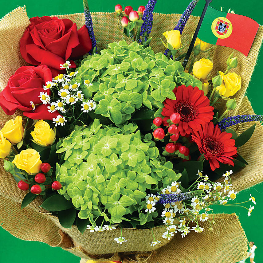 Order Portugal Theme Flower Bouquet Online | Same-Day Delivery UAE - Fnp.ae