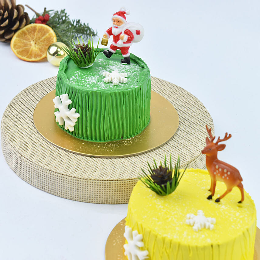 Order Christmas Celebration Mono Cake Set of 2 Online | Same-Day ...