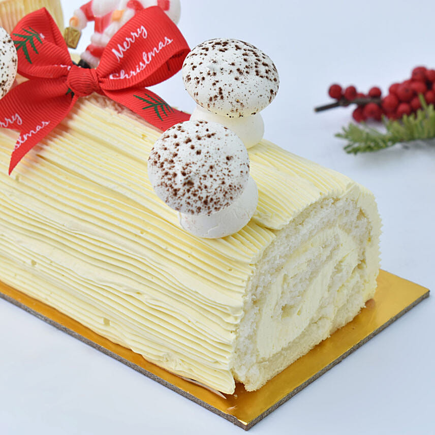 Order Merry Christmas Vanilla Log Cake 1 Kg Online | Same-Day Delivery ...