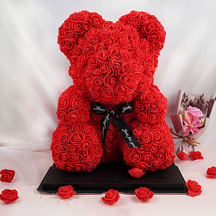 Order Artificial Red Roses Teddy Online | Same-Day Delivery UAE - Fnp.ae