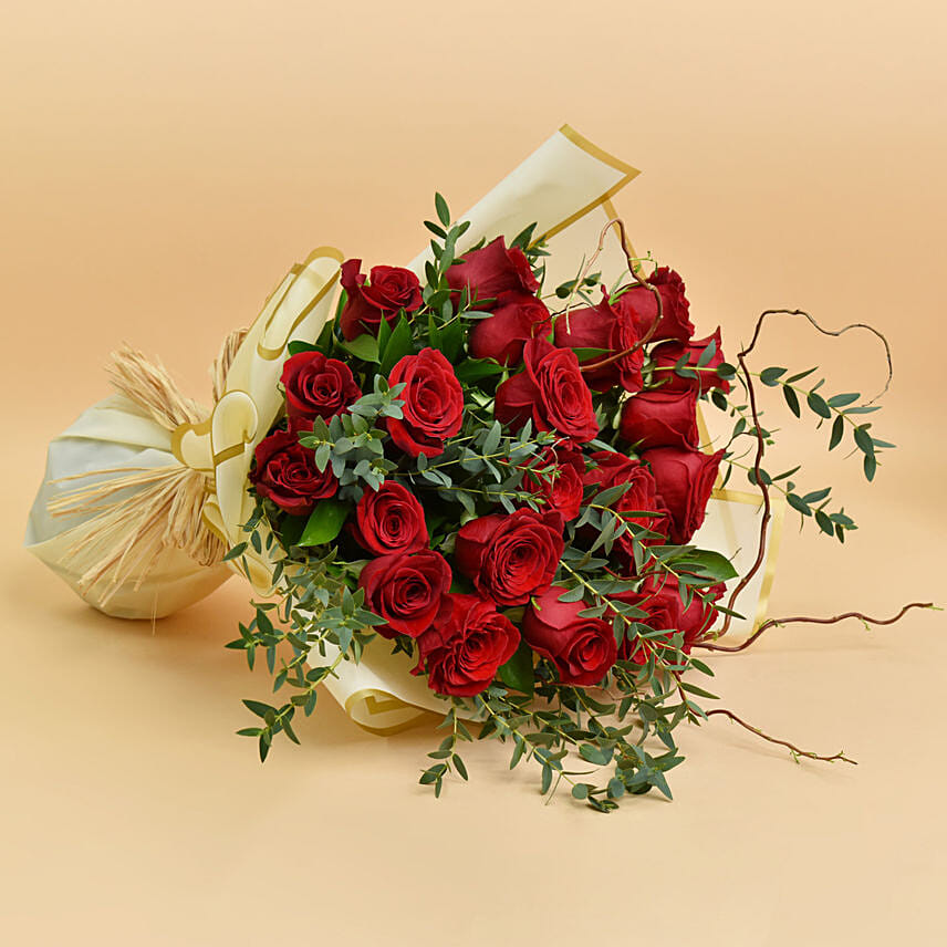 Order 20 Red Roses Mesmerizing Bouquet Online | Same-Day Delivery UAE ...