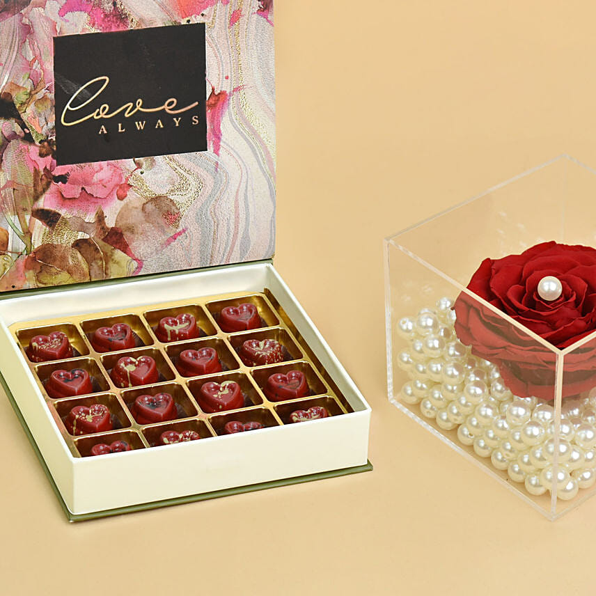 Online Love Always Premium Chocolates With Forever Rose Gift Delivery ...