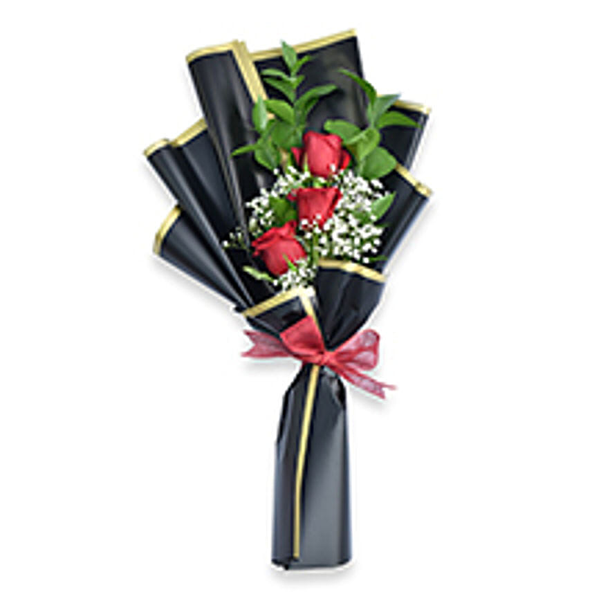 Order 3 Red Roses Bunch Online | Same-Day Delivery UAE - Fnp.ae