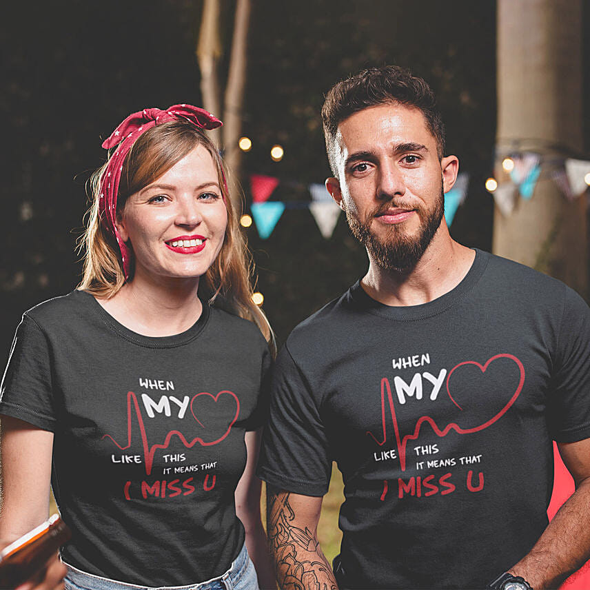 Online Miss You T Shirt Set M/XL Gift Delivery in UAE - FNP