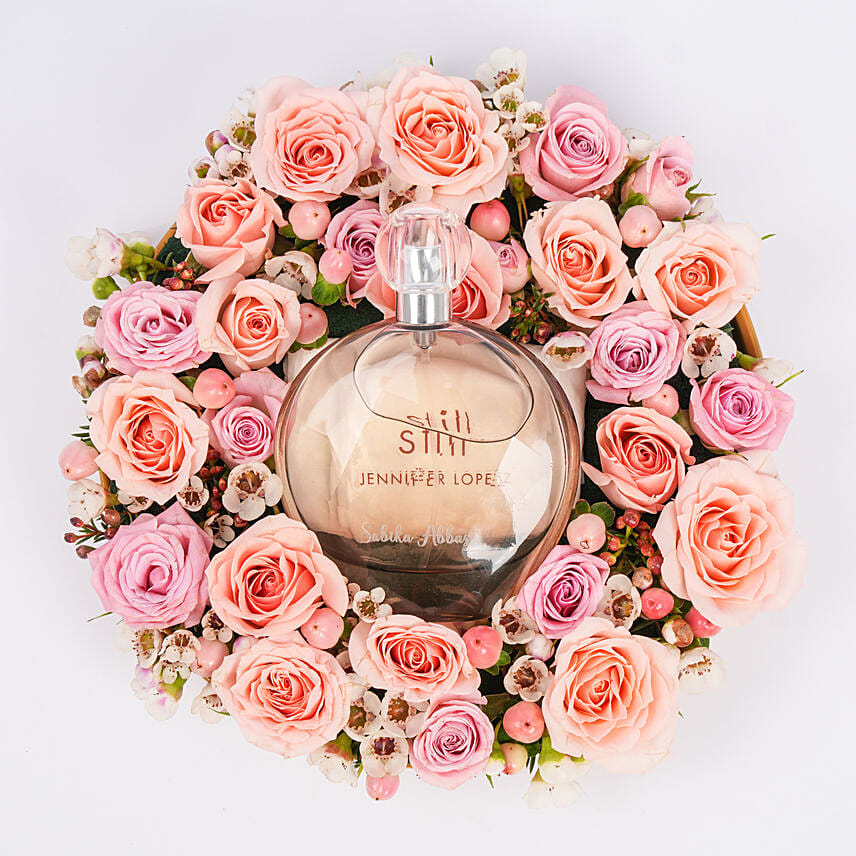 Online Peachy Pink Perfume Hamper Gift Delivery in UAE - FNP
