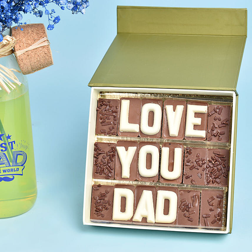 Order Best Dad Ever Blue Gypso and Chocolate Online | Same-Day Delivery ...