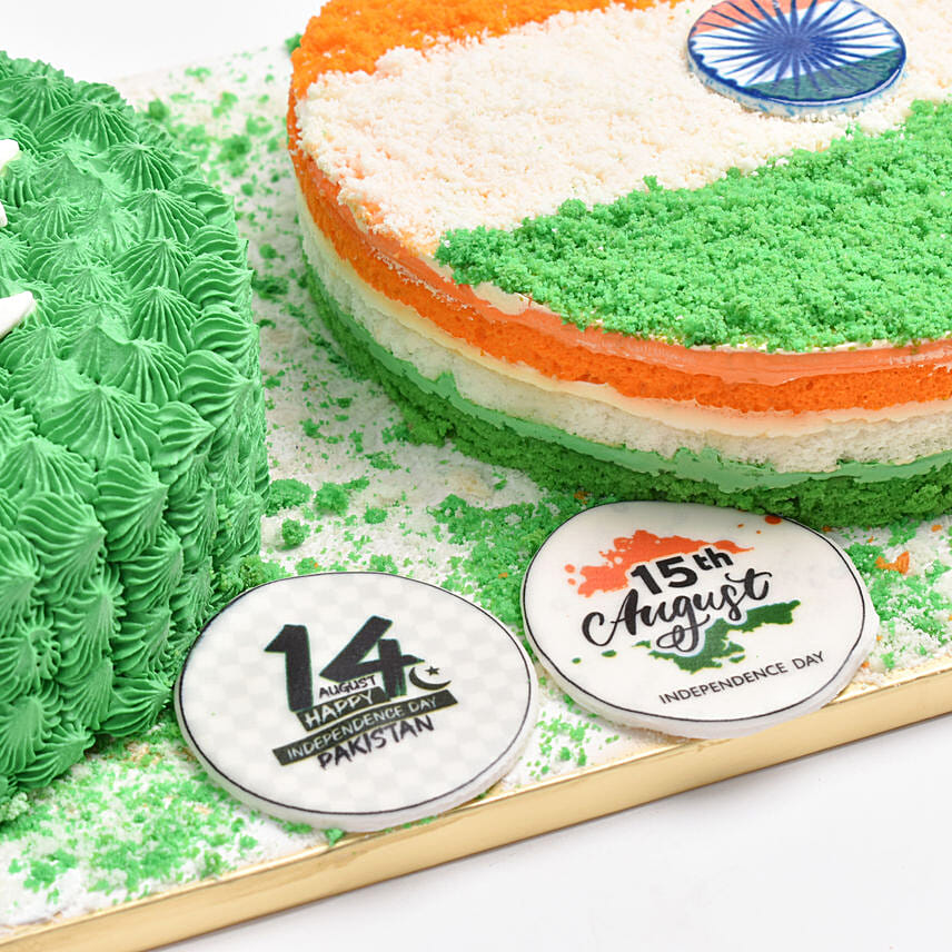 Order Indian And Pakistani Flag Cake Combo 8 Portion Online | Same-Day ...