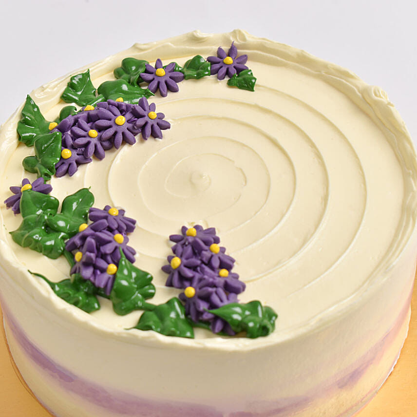 Order Purple Aster Flowers Chocolate Cake Half Kg Online | Same-Day ...