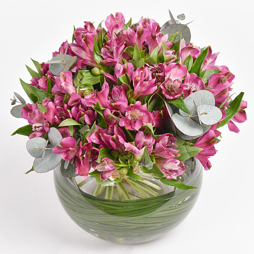 Online Purple Peruvian Lily Arrangement Gift Delivery in UAE - FNP