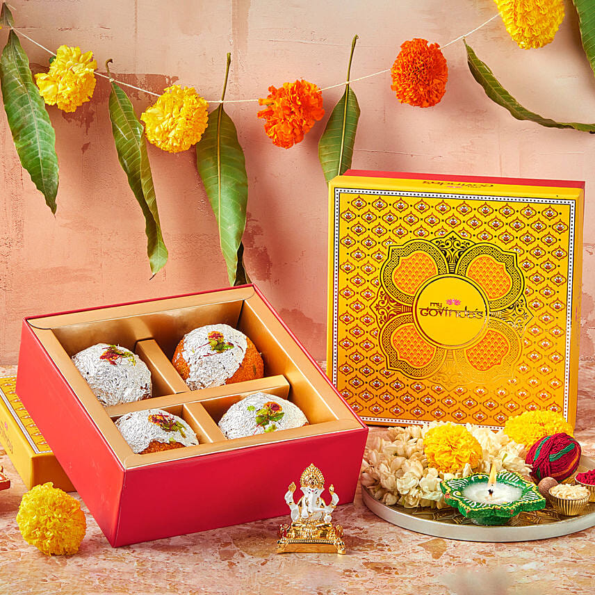 Order Ganesh Chaturthi Shahi Laddoo 4 Pcs Online | Same-Day Delivery ...