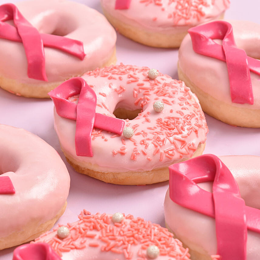 Order Pink Ribbon Donuts 12 Pieces Online | Same-Day Delivery UAE - Fnp.ae