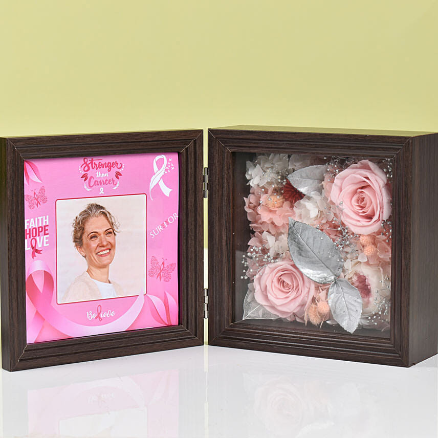 Order Pink Ribbon Forever Rose Personalized Frame Online | Same-Day ...