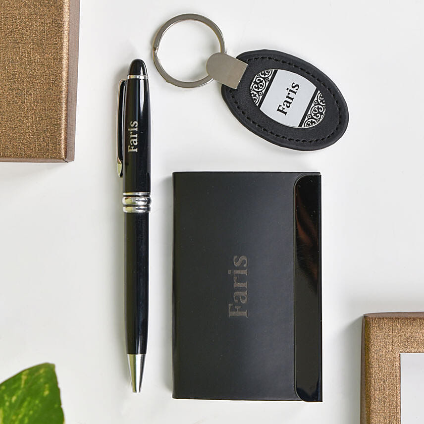 Order Personalised Card Holder Pen & Key Chain Gift Box Online | Same ...