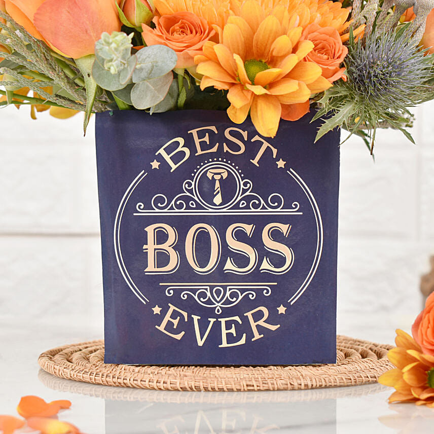Order Best Boss Ever Flower Vase Online | Same-Day Delivery UAE - Fnp.ae