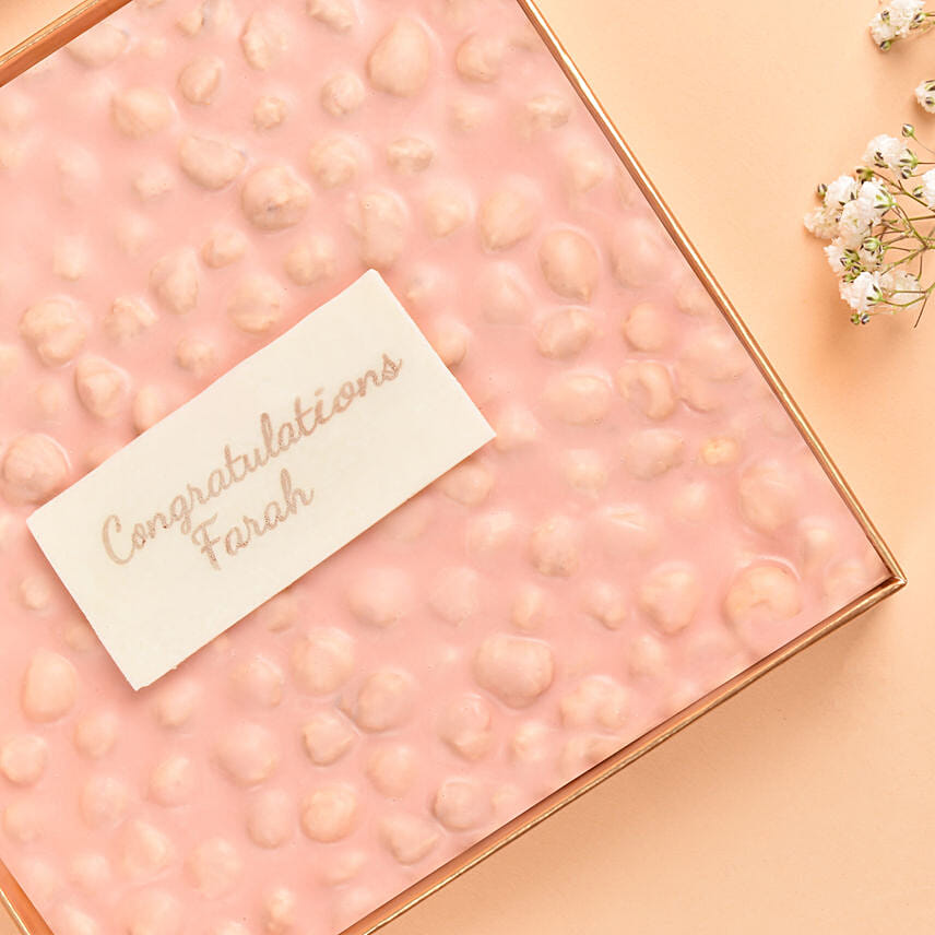 Online Personalised Congratulations Message White Chocolate & Nuts Slab ...