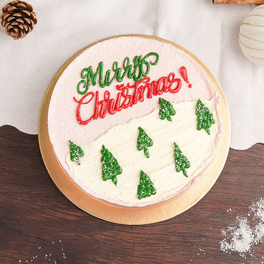 Order Merry Christmas Happiness Cake 8 Portion Online | Same-Day ...