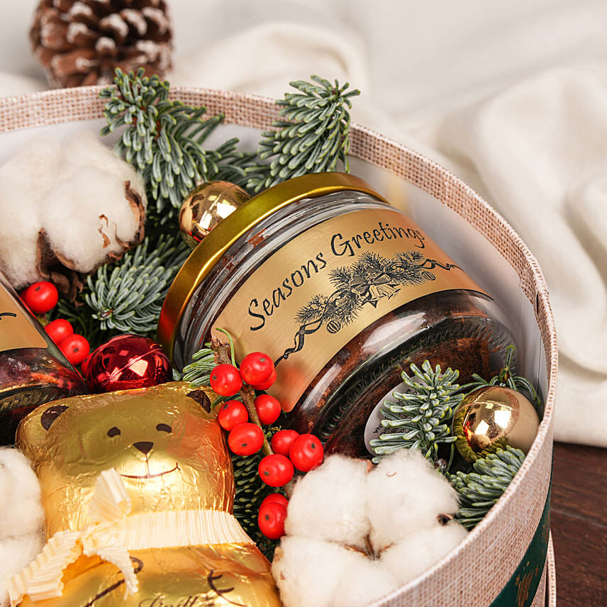 Online Seasons Greeting Round Box Gift Delivery in UAE - FNP