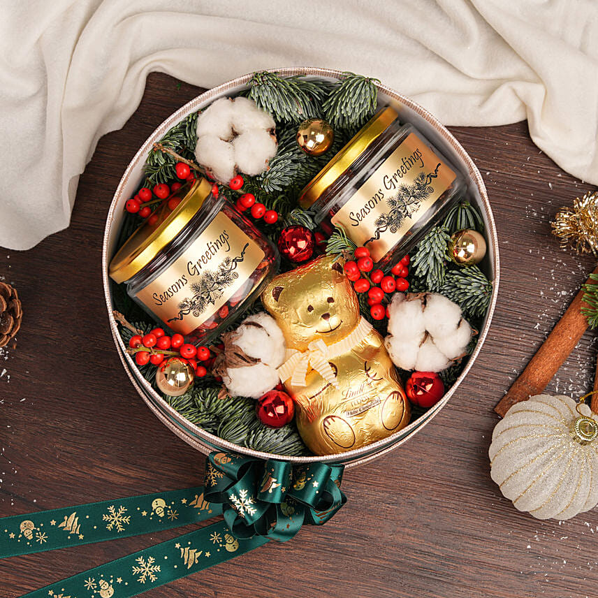 Online Seasons Greeting Round Box Gift Delivery in UAE - FNP