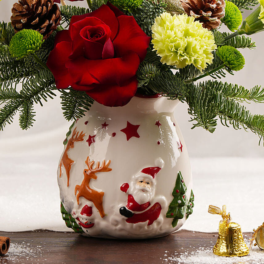 Online White Santa Flowers Gift Delivery in UAE - FNP